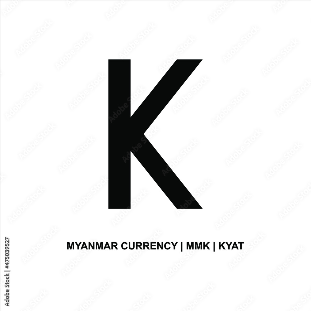 Myanmar Currency Icon Symbol With Iso Code. Vector Illustration Stock ...