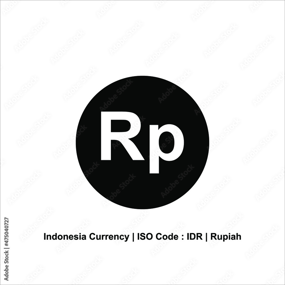 Indonesia Currency Icon Symbol With ISO Code. Vector Illustration Stock ...