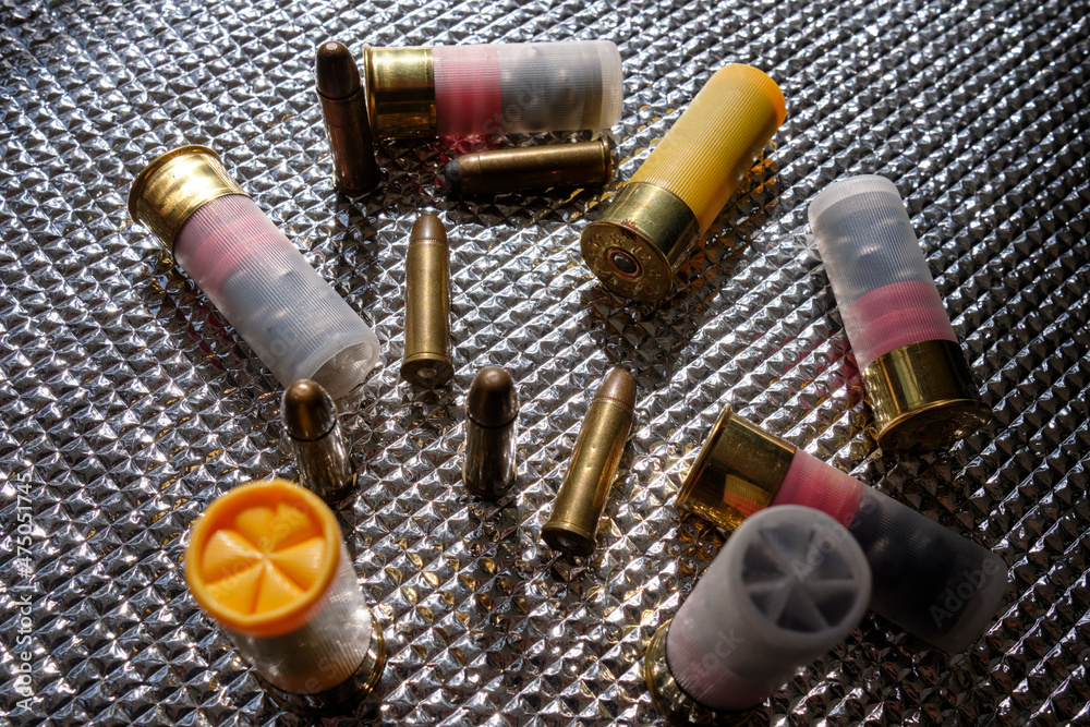 Different types of firearms.Old firearms for hunter. The difference of ...