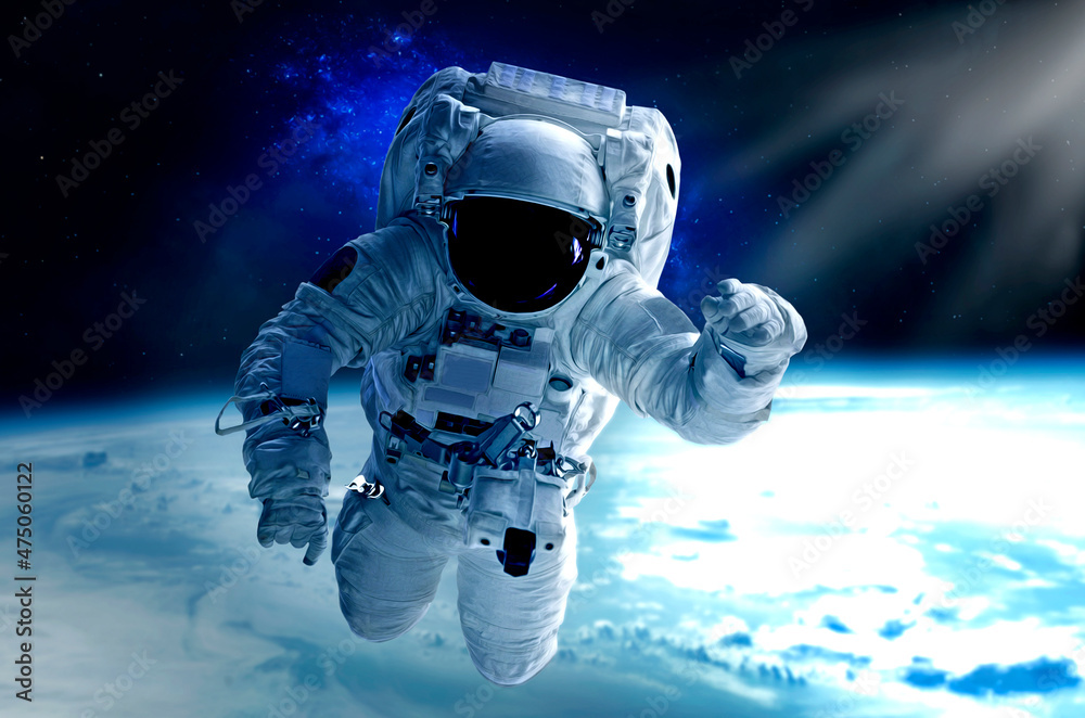 Astronaut in space. Digital illustration with oil paint effect ...