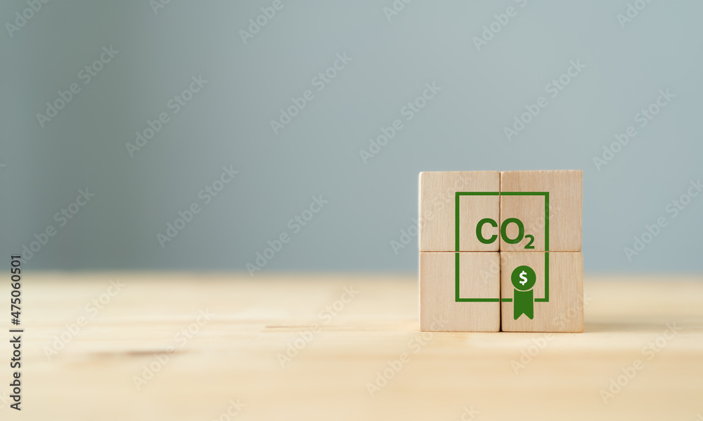 Carbon emission trading ETS concept. Net zero emissions. Reducing ...