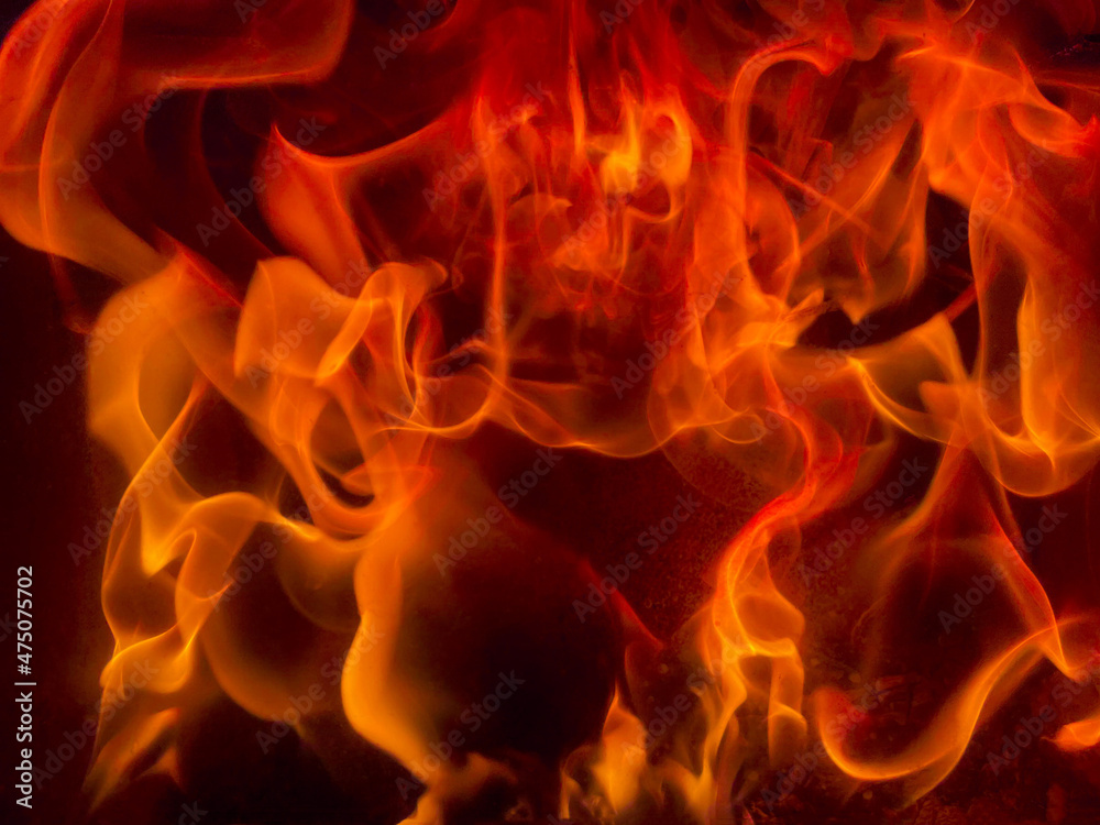 Burning powerblaze fire flame texture background. Fire creates infinity ...