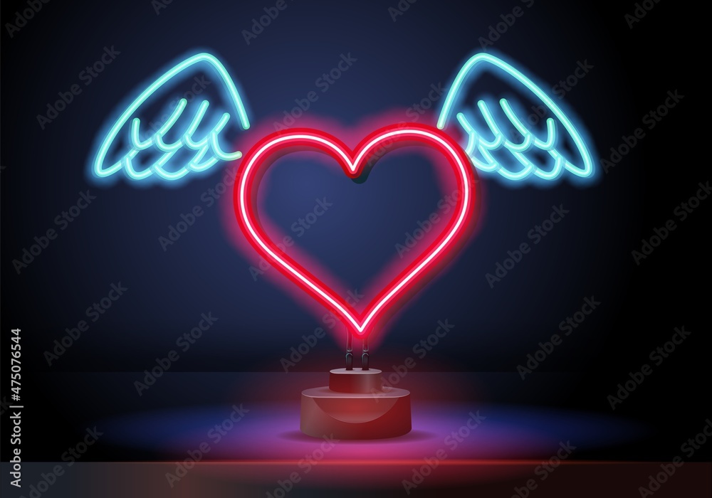 Neon Red Heart