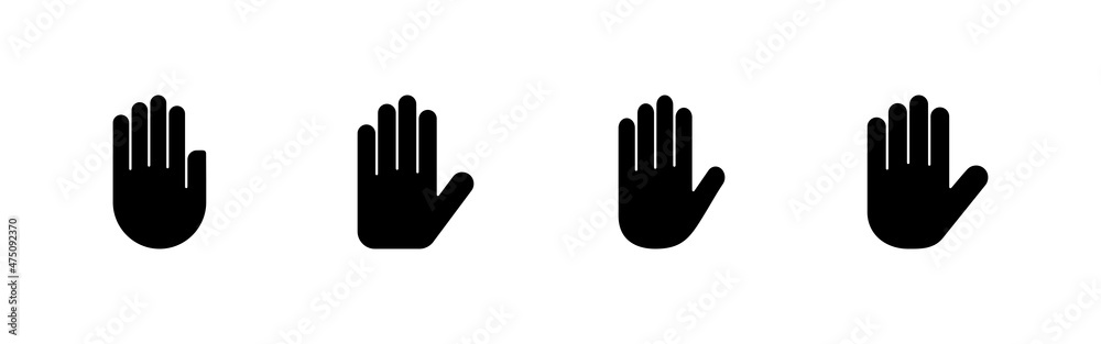 Hand icons set. hand sign and symbol. palm Stock Vector | Adobe Stock