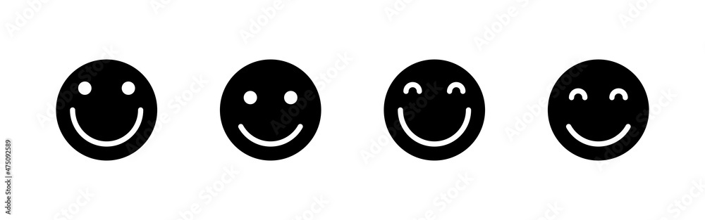 Smile icons set. smile emoticon icon. feedback sign and symbol Stock ...