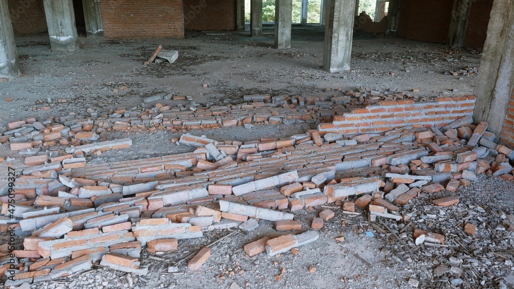 The area of old buildings that have been abandoned, the construction ...