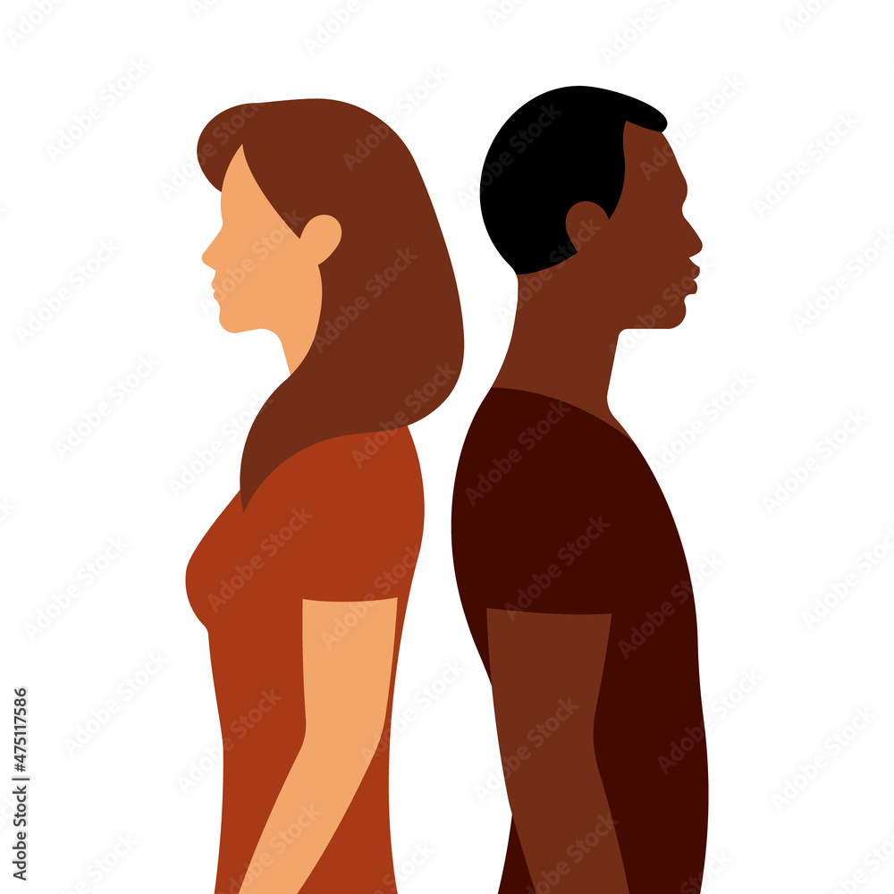 The Couple Of People Two People Standing Back To Back Silhouettes