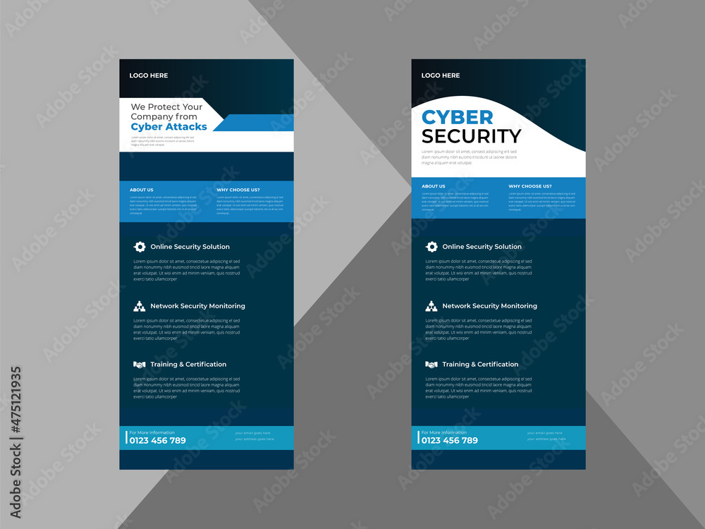 Vecteur Stock Cyber Security Roll Up banner Design, Cyber Crime Banners ...