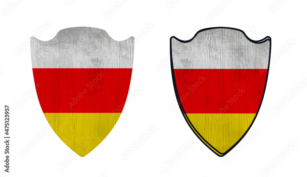 World countries. Shield symbol in colors of national flag. South ...