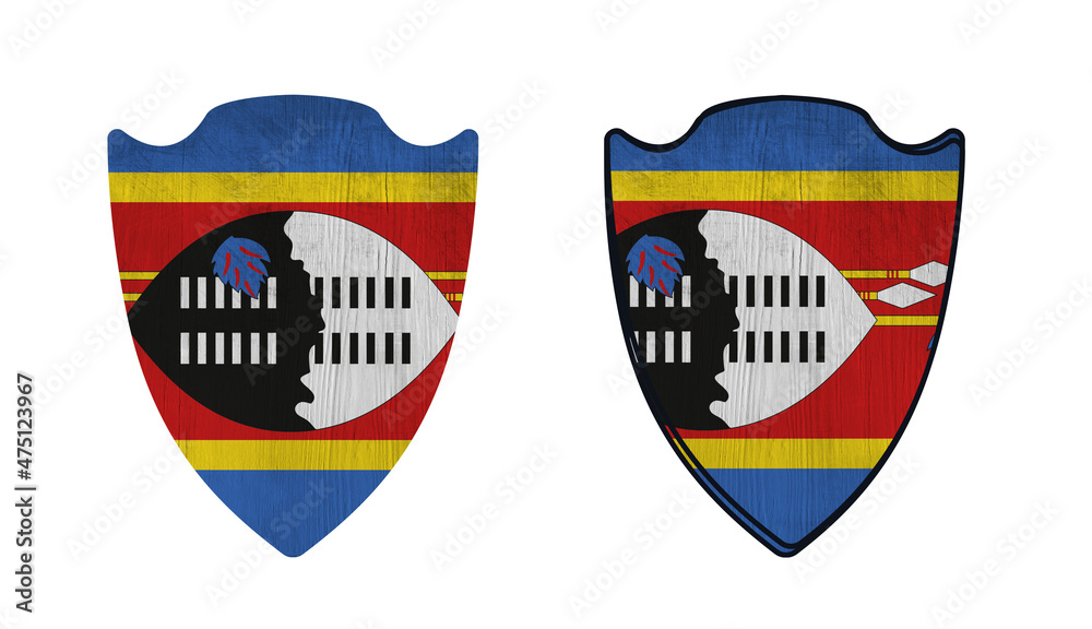 World countries. Shield symbol in colors of national flag. Swaziland ...