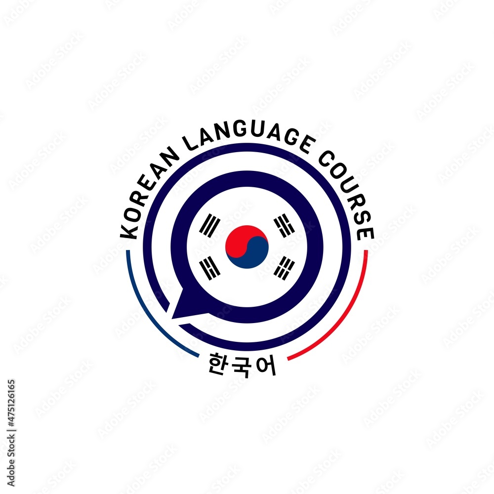 Learning Korean Language Course Logo. language exchange program, forum ...