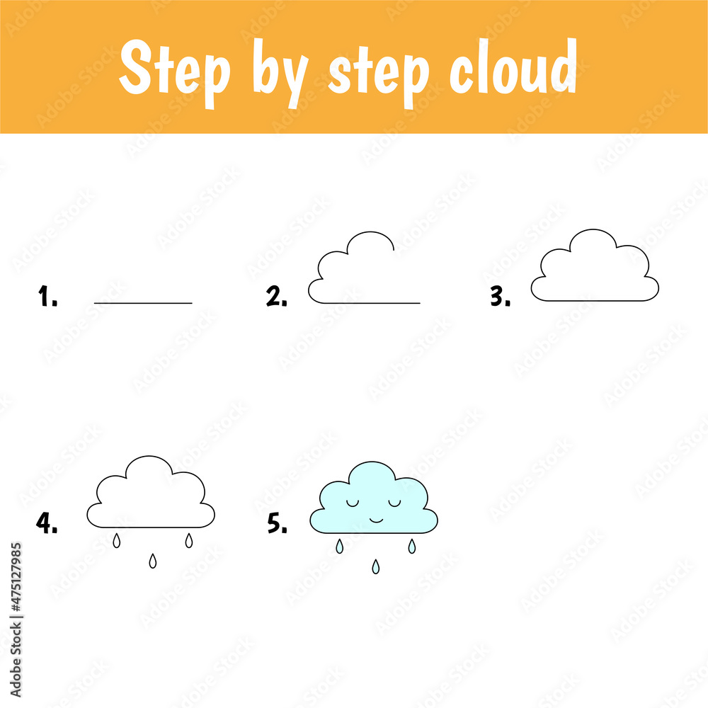 Drawing tutorial for kids. Easy level. Education sheets. How to draw ...
