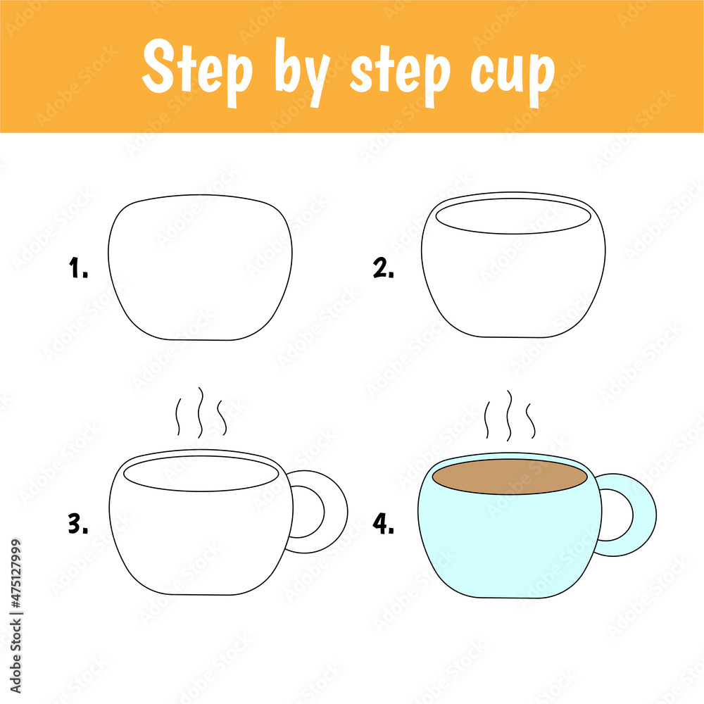 Drawing tutorial for kids. Easy level. Education sheets. How to draw ...