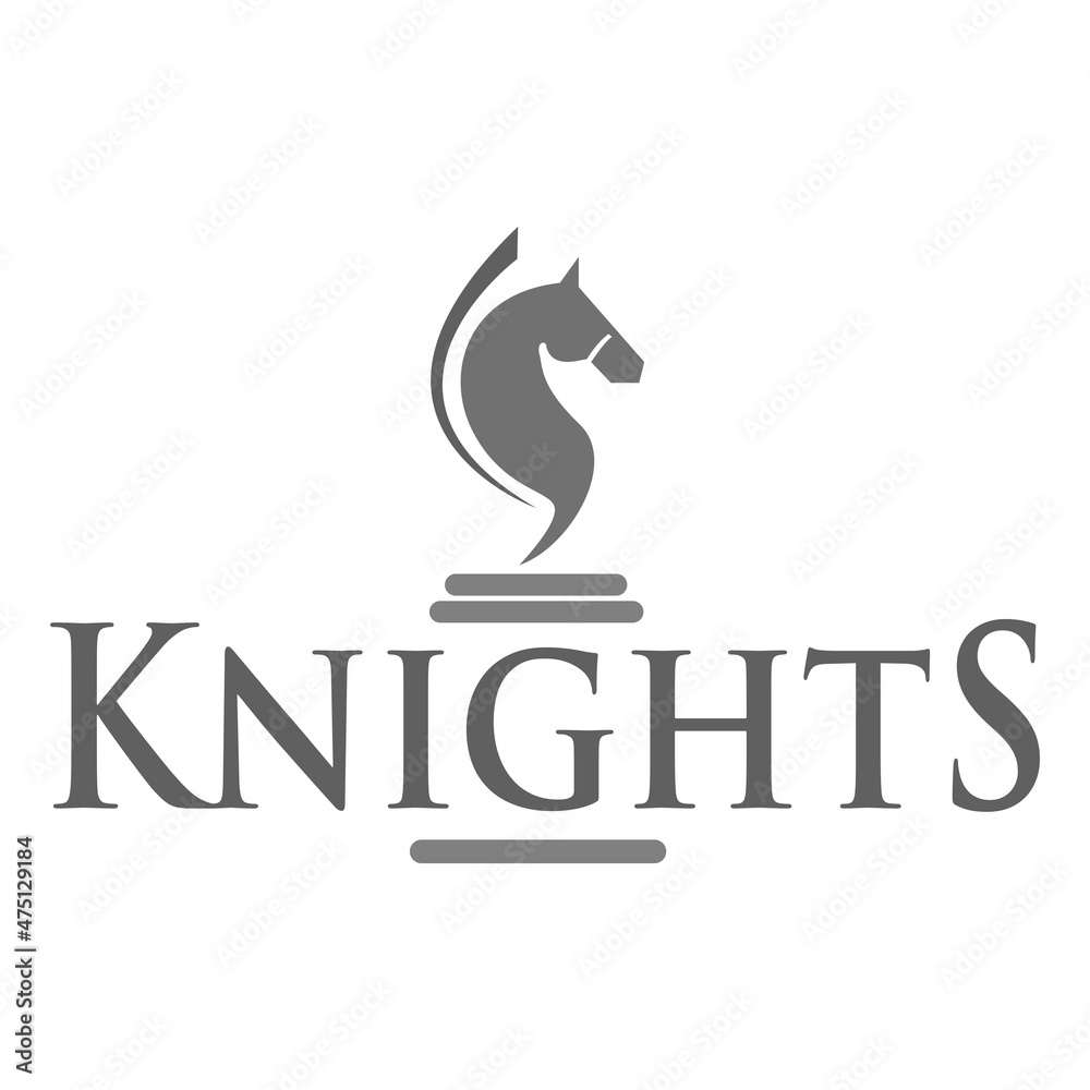 modern and simple logo design of knight chess illustration for your ...