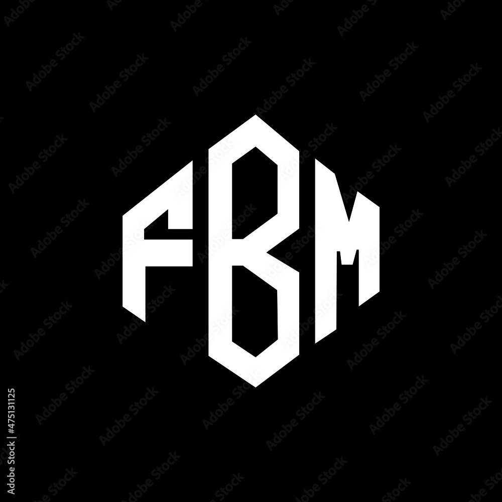 FBM letter logo design with polygon shape. FBM polygon and cube shape ...