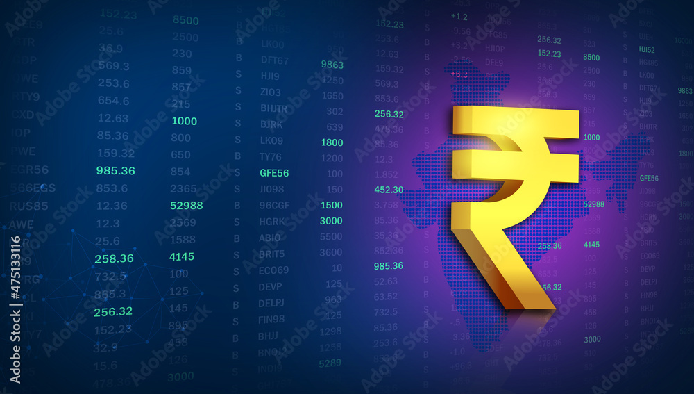 Indian rupee background illustration with rupee icon India Finance ...