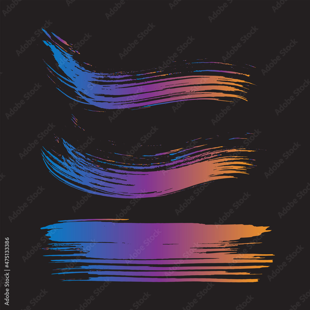 Colorful Collection Of Hand Drawn Distress Brushes. Red Grunge Graphic ...