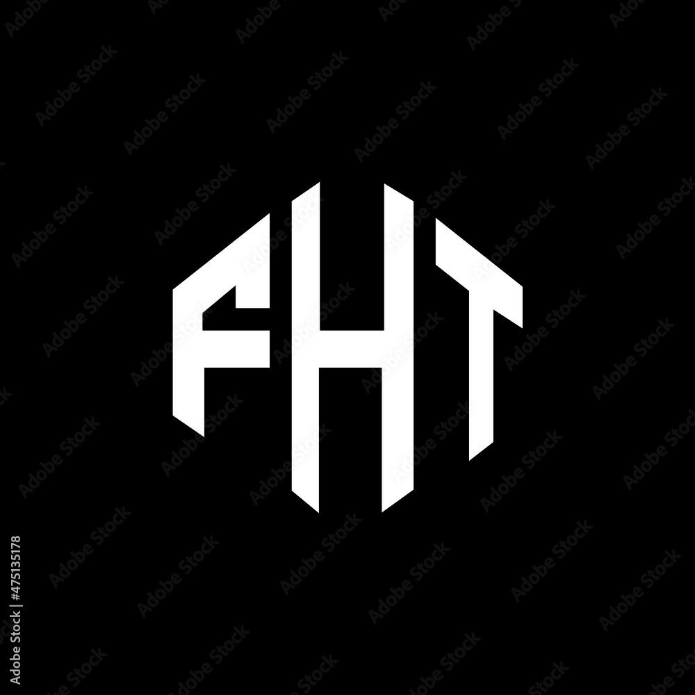 FHT letter logo design with polygon shape. FHT polygon and cube shape ...