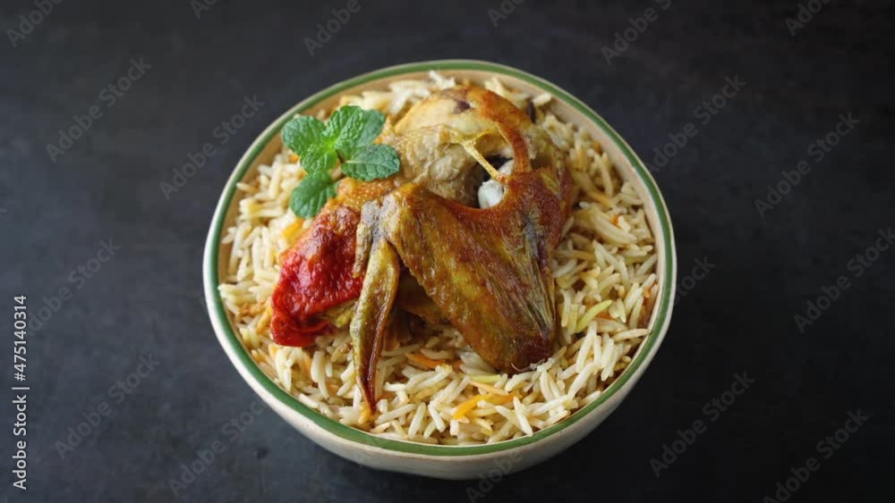Arabic chicken Manthi mandi cooked meat, Basmati rice with Masala ...