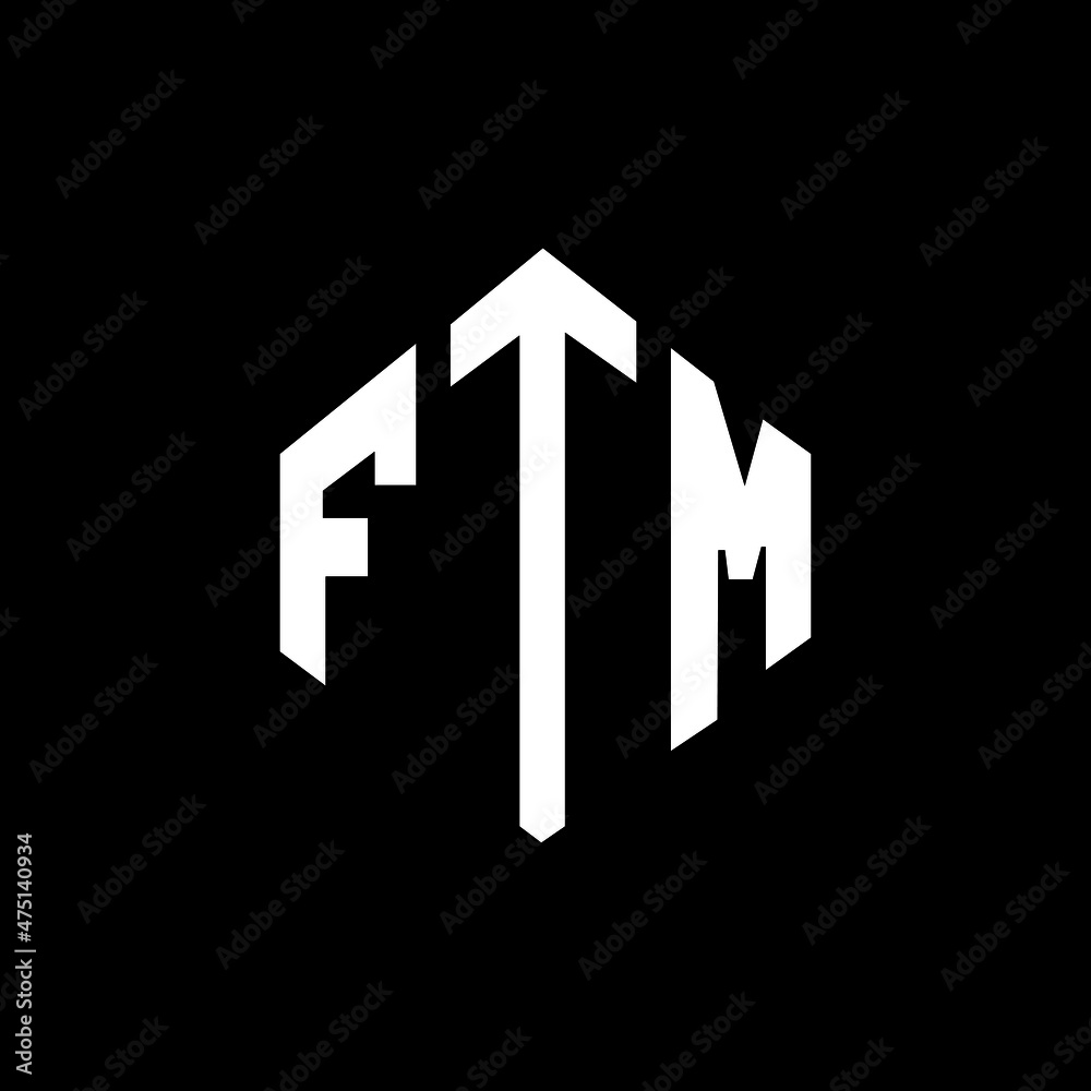 FTM letter logo design with polygon shape. FTM polygon and cube shape ...