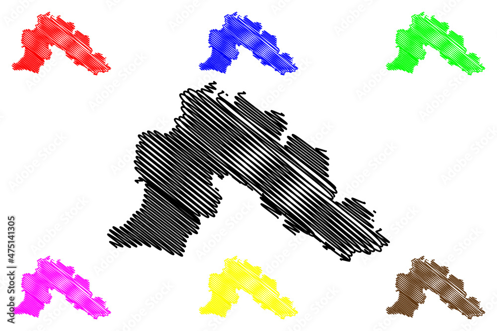 Krishnagiri district (Tamil Nadu State, Republic of India) map vector ...