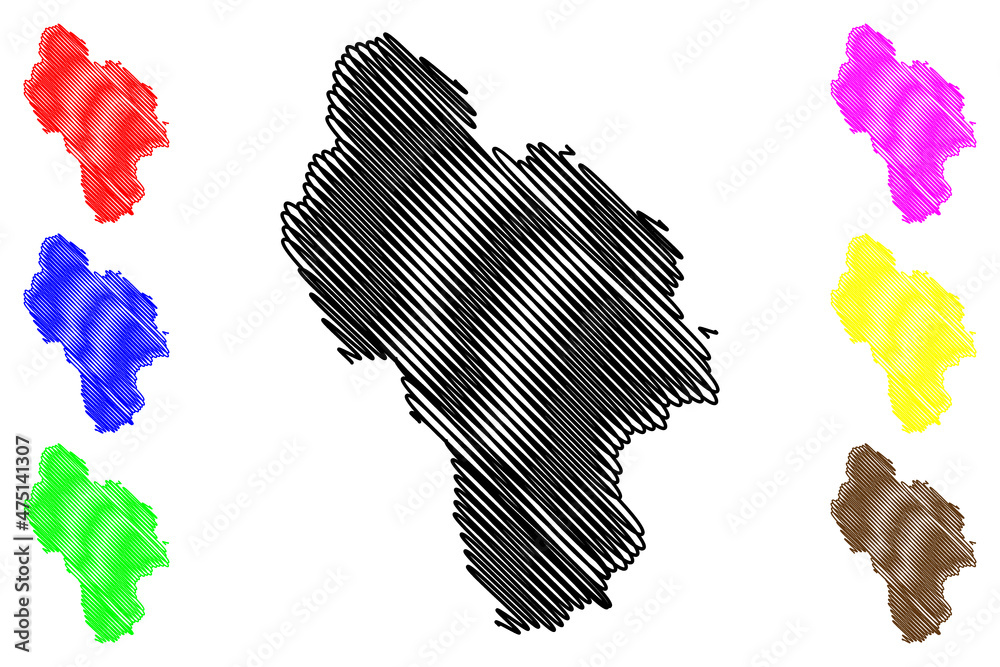 Kullu district (Himachal Pradesh State, Republic of India) map vector ...