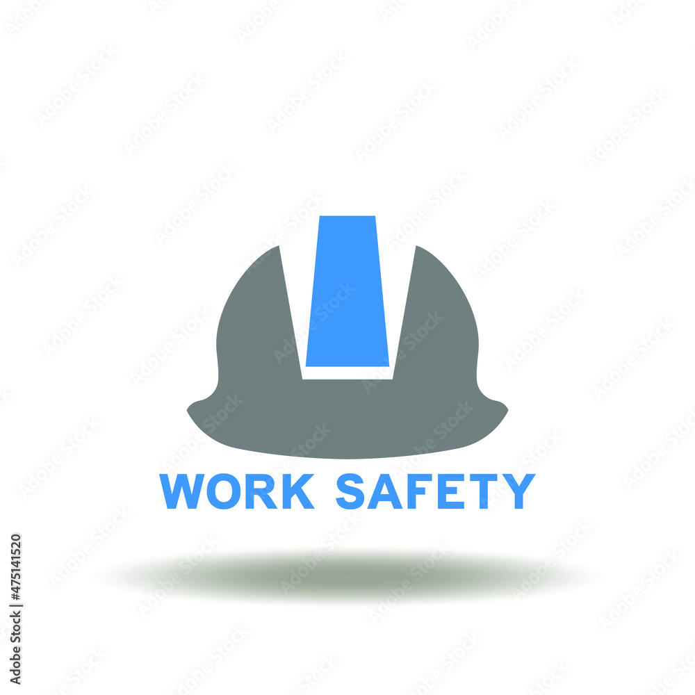Vector illustration of safety helmet. Icon of work safety. Symbol of ...