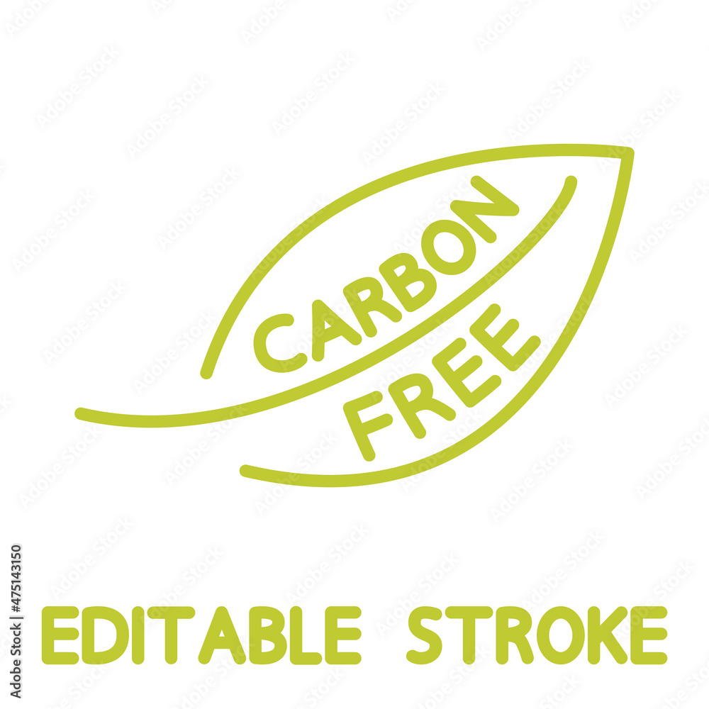 Carbon neutrality icon. CO2 recycling symbol. Leaf with lettering ...