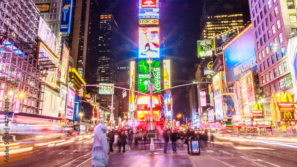 The iconic architecture of Times Square in New York city, USA. Stock ...