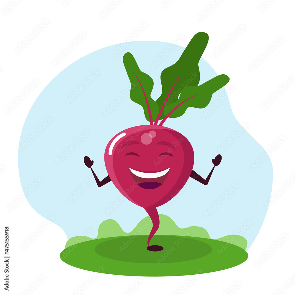Funny beet character. Vector illustration in cartoon style for children ...