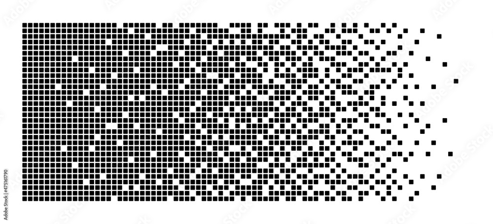 Pixel disintegration background. Decay effect. Dispersed dotted pattern ...