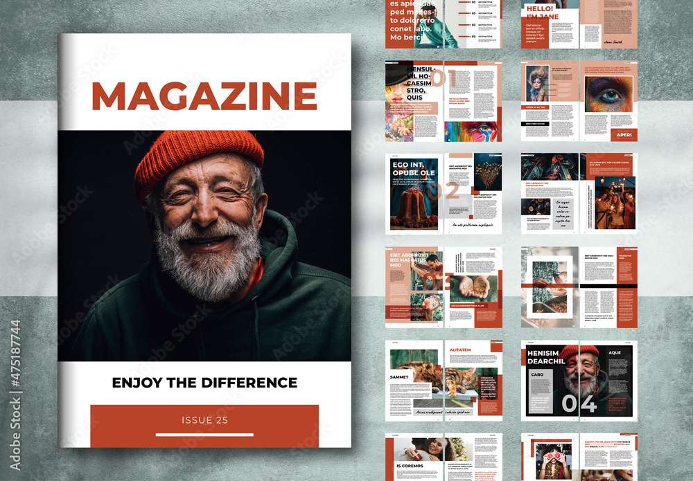 Creative Magazine Layout Stock Template | Adobe Stock