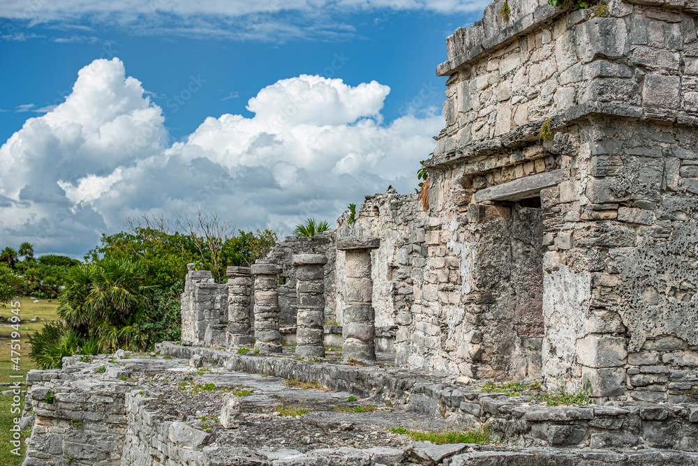 Poster Tulum Archaeological Zone ancient ruins near Cancun, Mexico ...