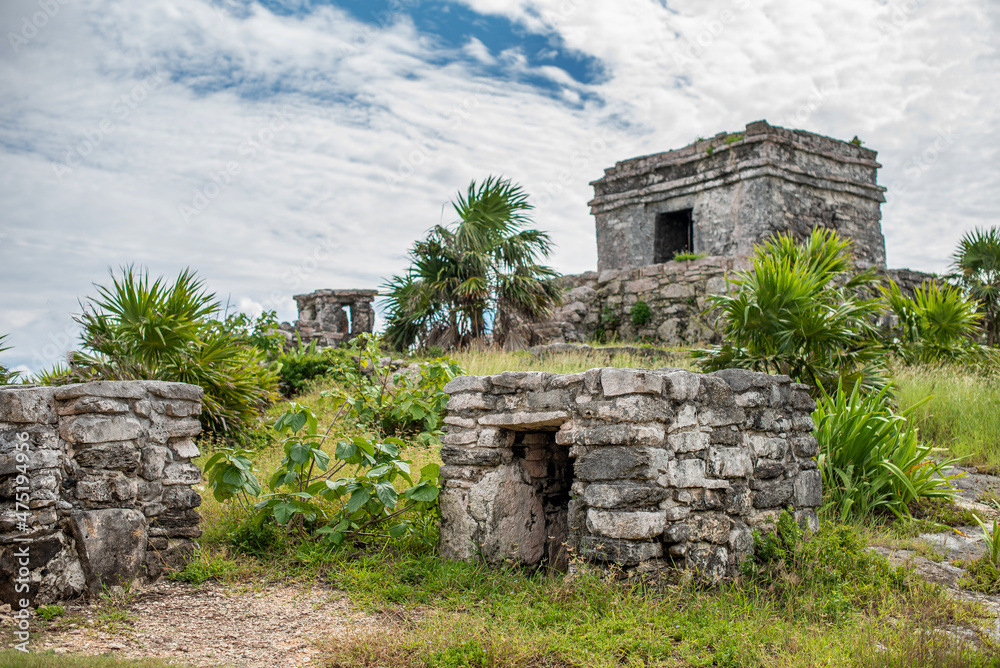 Tulum Archaeological Zone ancient ruins near Cancun, Mexico Stock Photo ...