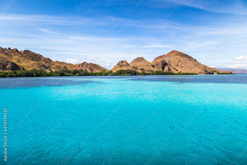 Islands and clear waters of Komodo Nature Reserve in the Lesser Sunda ...