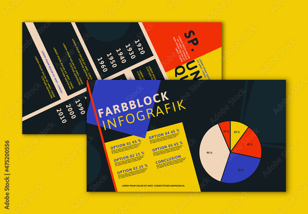 Infografik zur Farbblock-Zeitachse Stock Template | Adobe Stock