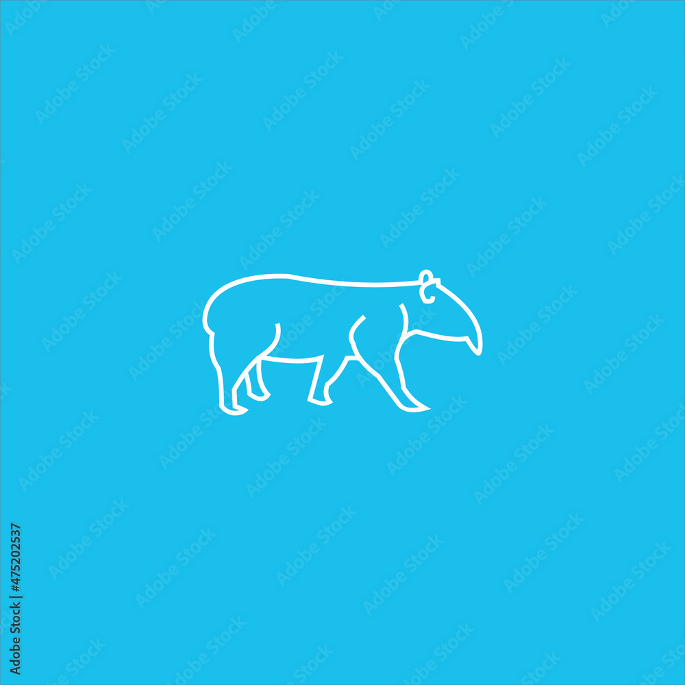 tapir logo vector template line art Stock Vector | Adobe Stock