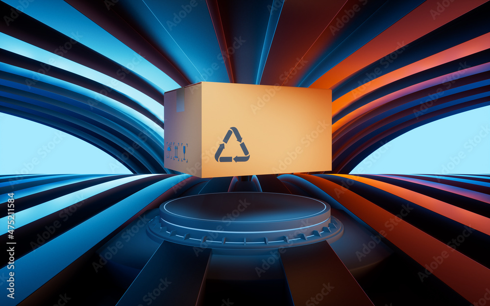Package box and stage, 3d rendering. Stock Illustration | Adobe Stock