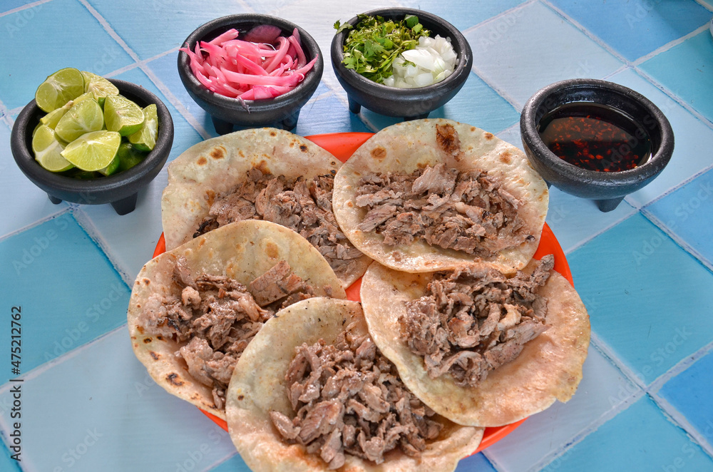 Foto de Trompo de trompo sirloin tacos mexican food. do Stock | Adobe Stock