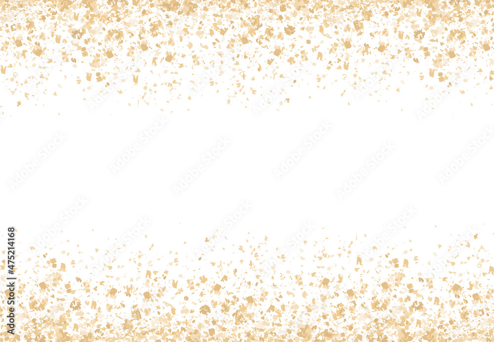 A gold glitter confetti border with copyspace on white Stock Vector ...