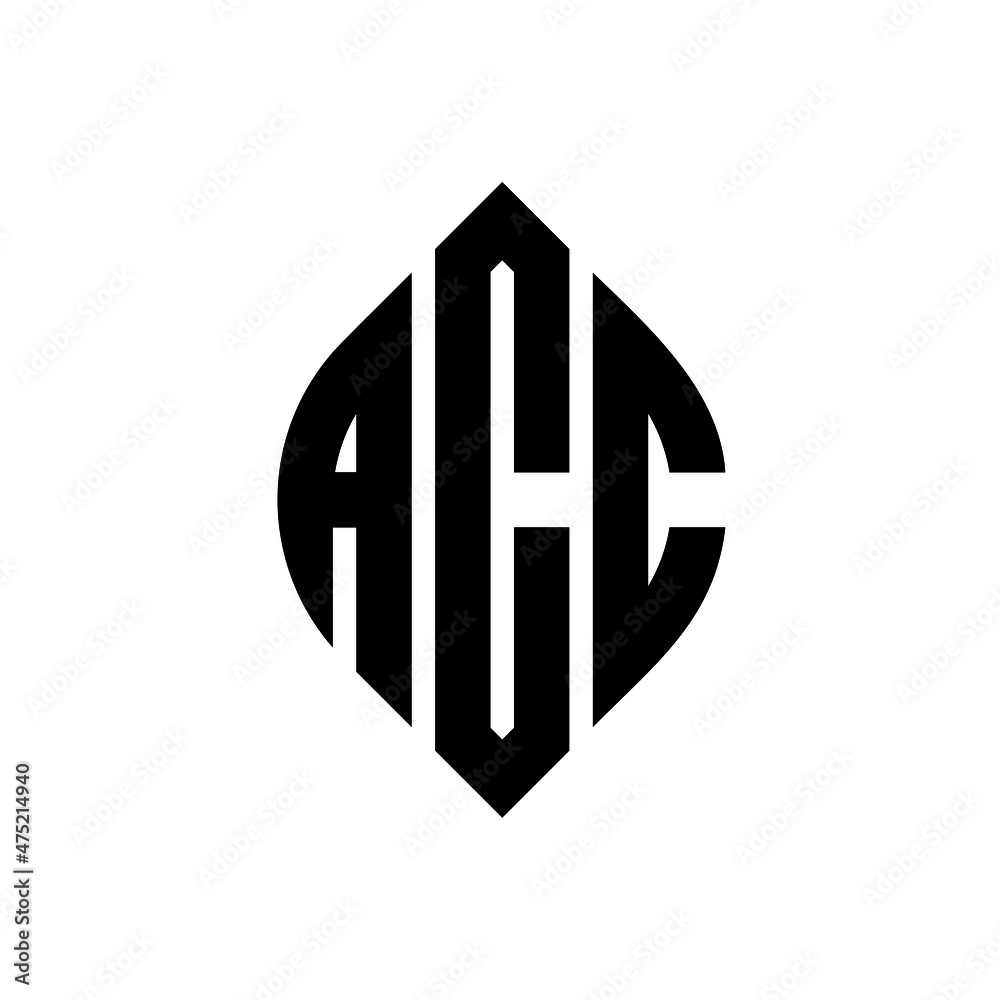 ACC circle letter logo design with circle and ellipse shape. ACC ...