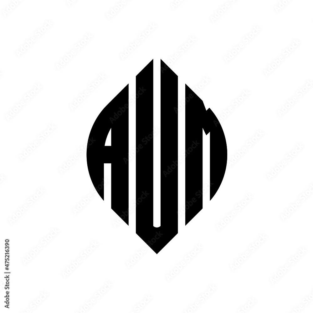 AUM circle letter logo design with circle and ellipse shape. AUM ...
