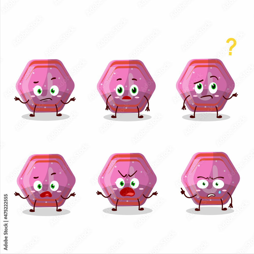 Cartoon Character Of Pink Gummy Candy J With What Expression Stock Vector Adobe Stock