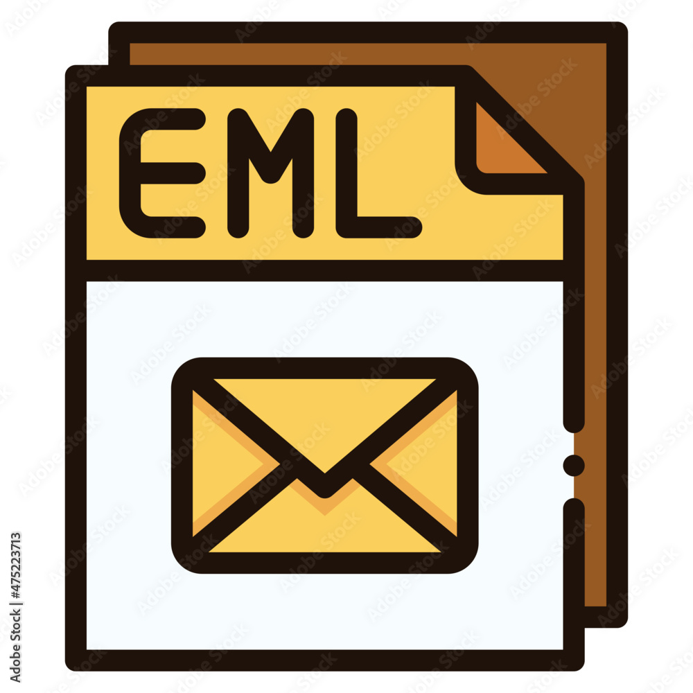 eml file filled outline icon Stock Vector | Adobe Stock