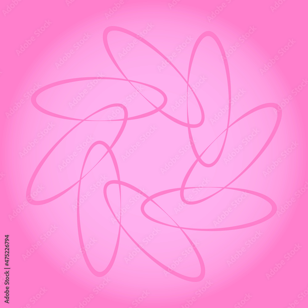 Radial pink ellipse shape in circle form. Trendy design element for ...