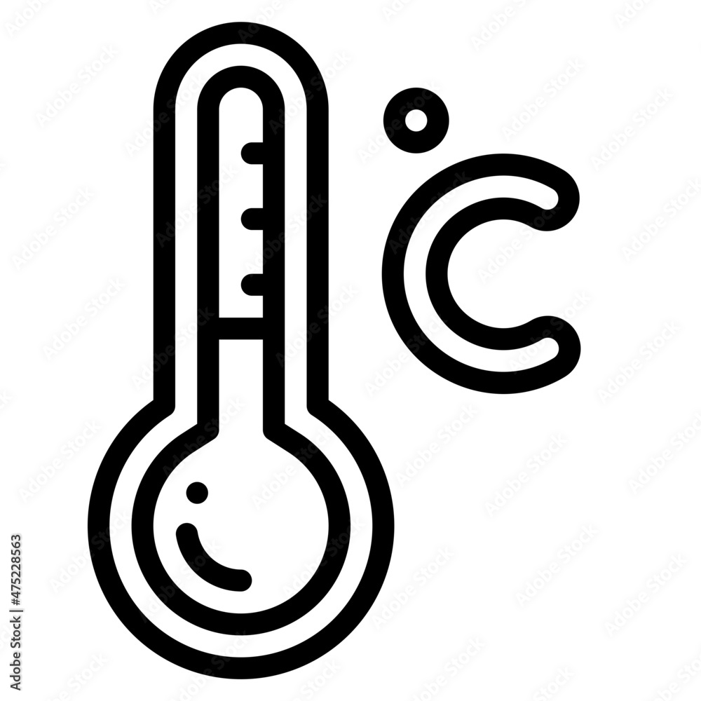 temperature outline icon Stock Vector | Adobe Stock