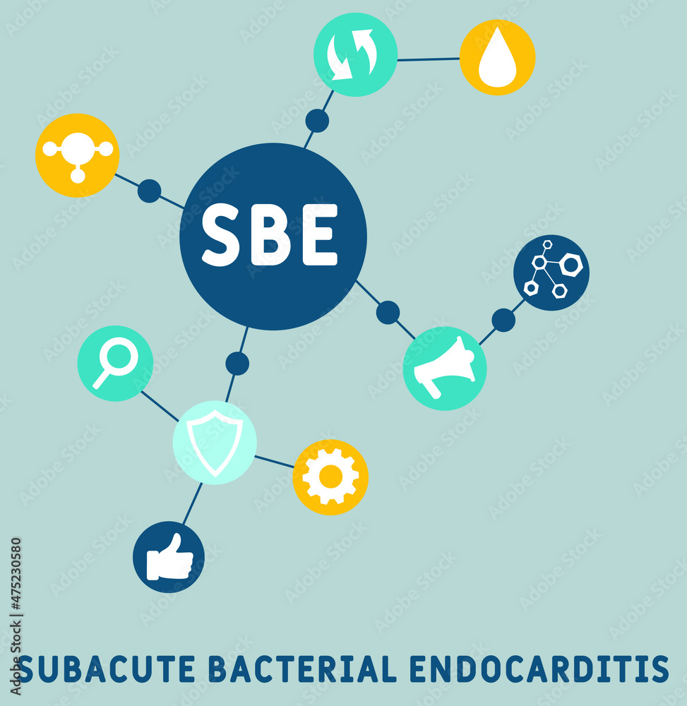 SBE - Subacute Bacterial Endocarditis acronym. medical concept ...