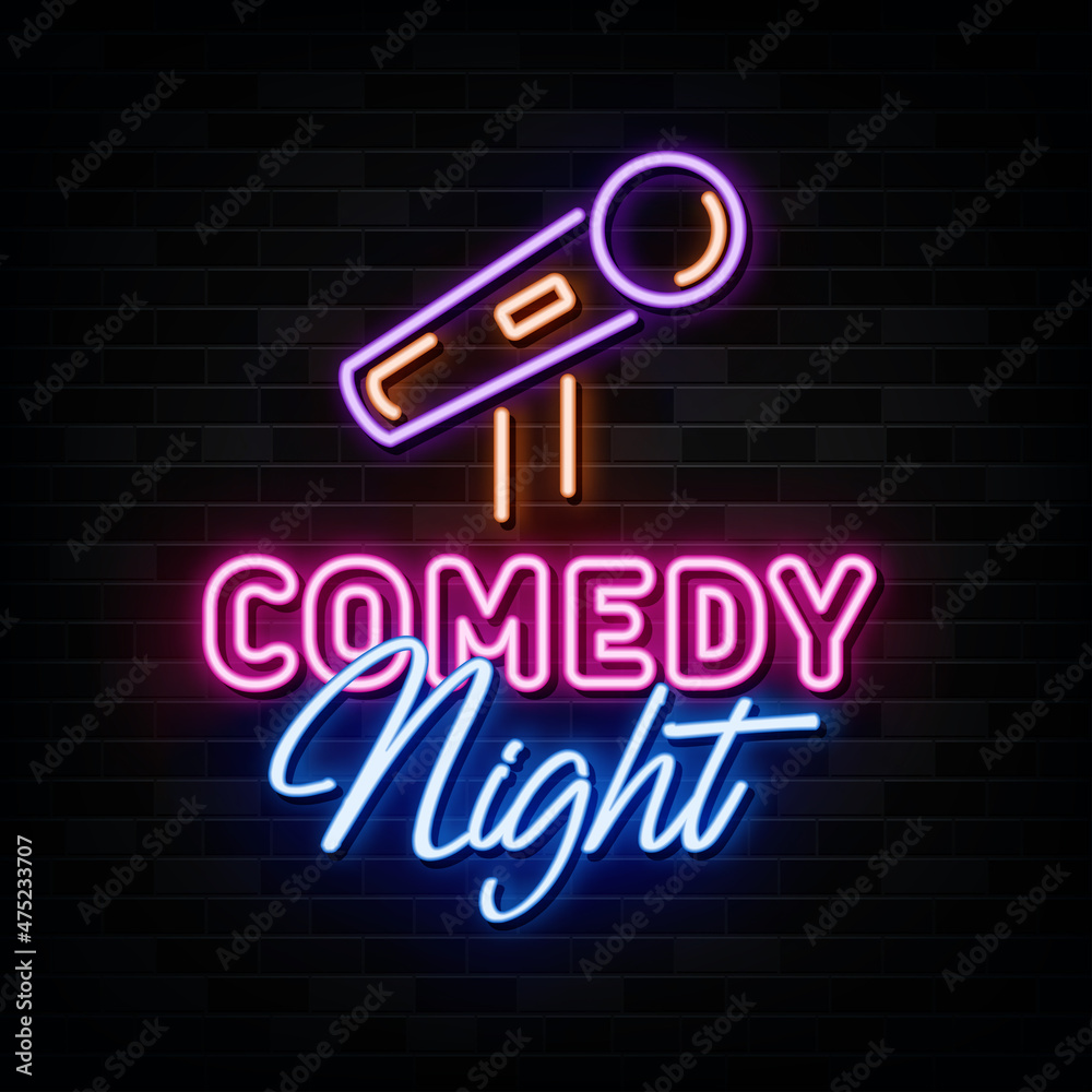 comedy night neon sign. neon symbol Stock Vector | Adobe Stock
