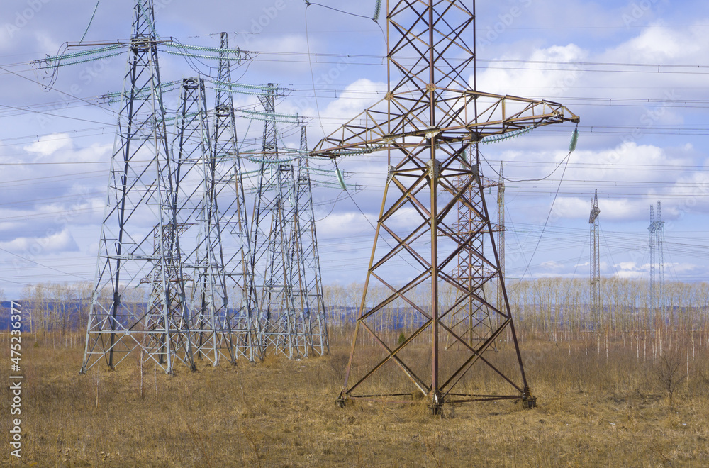 High-voltage power lines Energy equipment for transmission of ...