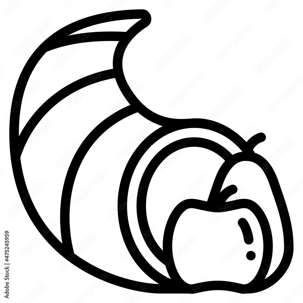 cornucopia outline icon Stock Vector | Adobe Stock